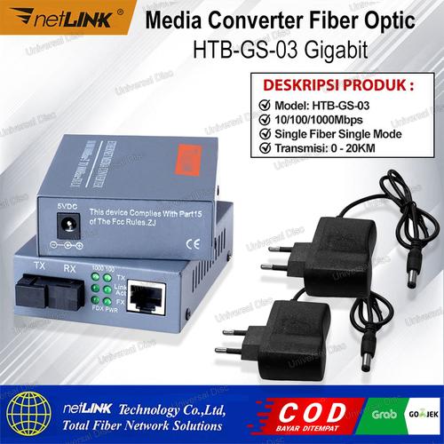 Jual Netlink HTB GS-03 Gigabit Media Converter RJ45 FO Netlink ...