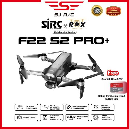 Jual SJRC ROX SJRC F22 S2 Pro+ GPS 2-Axis Gimbal 4K 6KM 35 Min RC ...