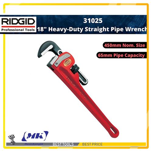 Jual RIDGID 31025 Heavy-Duty Straight Pipe Wrench Kunci Pipa 18" - Kota ...
