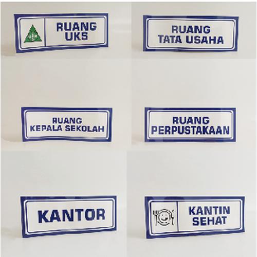 Jual Ekonomis !!! Stiker Nama Ruang Sekolah, Stiker Papan Nama Ruang ...