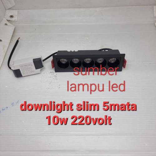 Jual spotlight linear plafon led 10watt 10w 5mata / downlight 4000k 10 ...