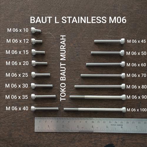 Jual Baut L Stainless Steel M6 6x10 6x12 6x15 6x20 6x25 6x30 6x35 6x40 ...