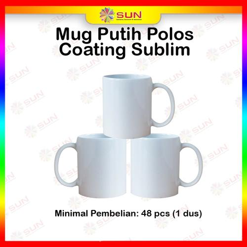 Jual Mug Putih Import 11 Oz Gelas Polos Coating Sublim Sablon Siap ...