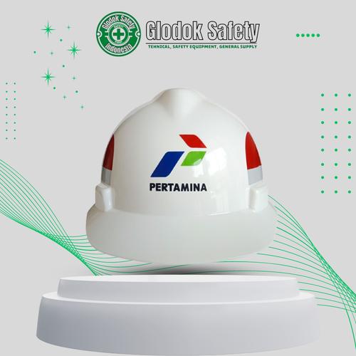 Jual HELM SAFETY MSA V GARD USA SABLON PERTAMINA SAFETY HELMET ...