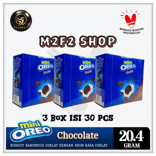 Jual Biskuit Oreo Mini Sandwich Chocolate Cream Cokelat - 20,4 gr (Harga 3 Box) - Jakarta Pusat ...