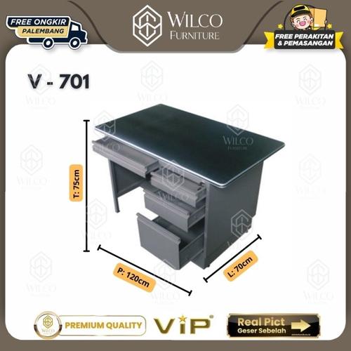 Jual Meja Kerja Plat Besi VIP V-701 / Meja Kantor Besi + Laci / Meja ...