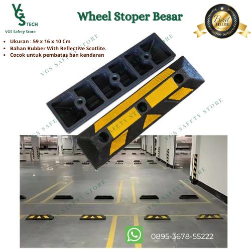 Promo Wheel Car Stopper Kuning Hitam Penahan - Ganjal Ban Rubber ...