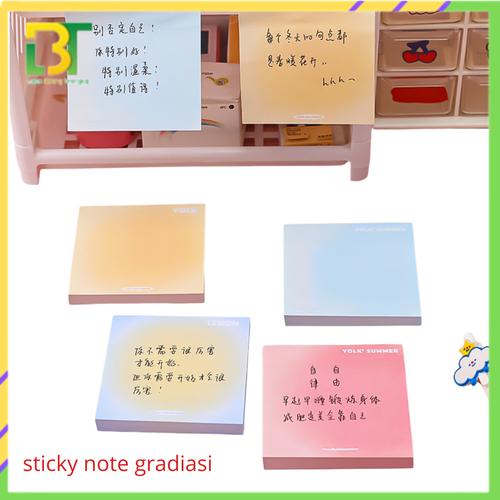 Jual Sticky Notes Gradasi Lucu Polos 50 Lembar Memo Tempel Gradasi ...