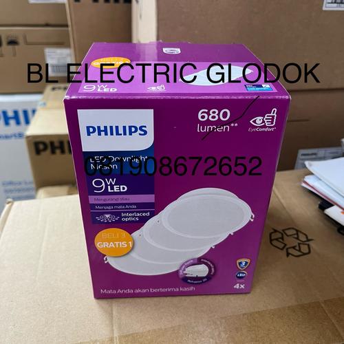 Jual PHILIPS Meson Pack 9 Watt 59449 LED Downlight 9W 4 inch D105 Multipack isi 4 - Putih ...
