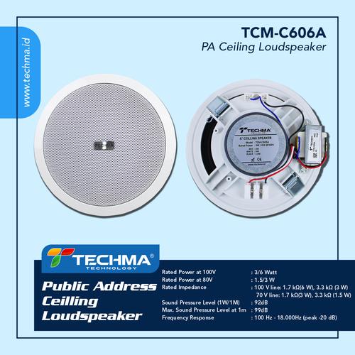Jual TECHMA Ceiling Speaker plafon 3/6Watt 100V selectable - TCM-606A ...