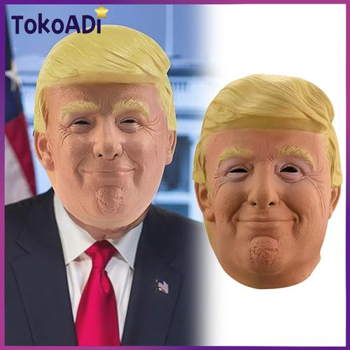 Promo Trump Latex Mask Funny Full Face Headgear Halloween Mask Cosplay ...