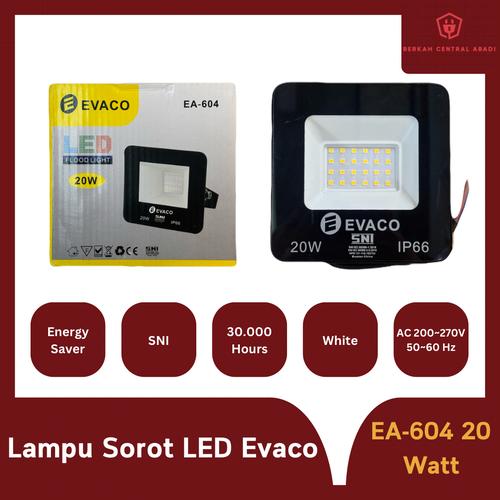 Promo Lampu Sorot Evaco 20 Watt LED Flood Light EA-604 IP66 Warm White ...