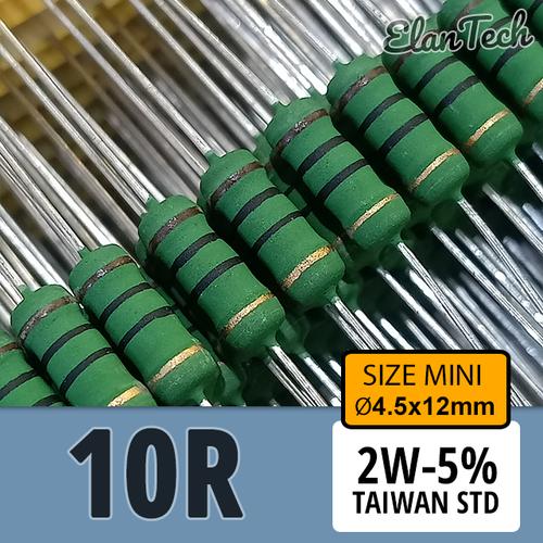 Jual Resistor 2W 10R Taiwan 5% Metal Oxide 10 Ohm Mini Size 1W 2WS ElanTech - Jakarta Pusat ...