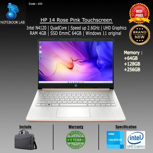 Promo laptop touchscreen hp 14 intel quad core windows 11 original ...