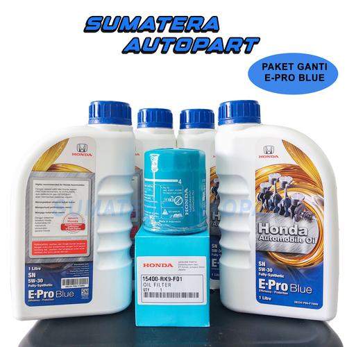 Jual Paket ganti Oli Oil Change E-Pro Blue 1L SAE/SN 5W-30 ORIGINAL dan ...