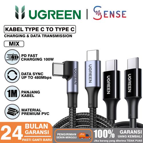 Jual Kabel Data USB Type C To Type C UGREEN PD FAST Charging 100W QC2.0 - 70429 2M - Jakarta ...