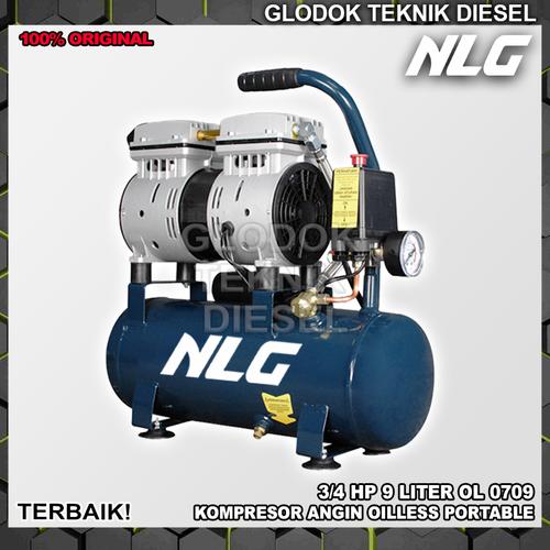 Jual Kompresor Angin Oilless Air Compressor 3/4 HP 9 L LITER Portable ...