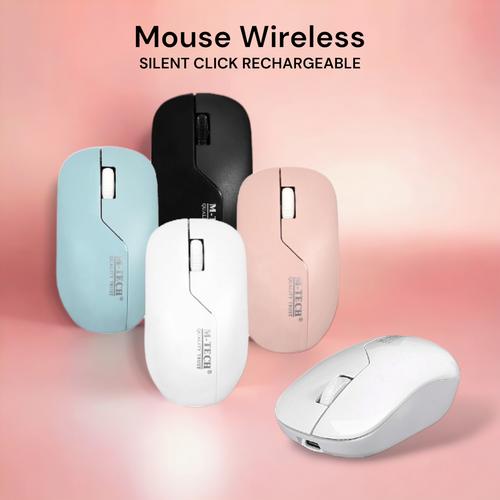 Promo Mouse wireless silent click rechargeable Mtech 9030 - Hitam ...