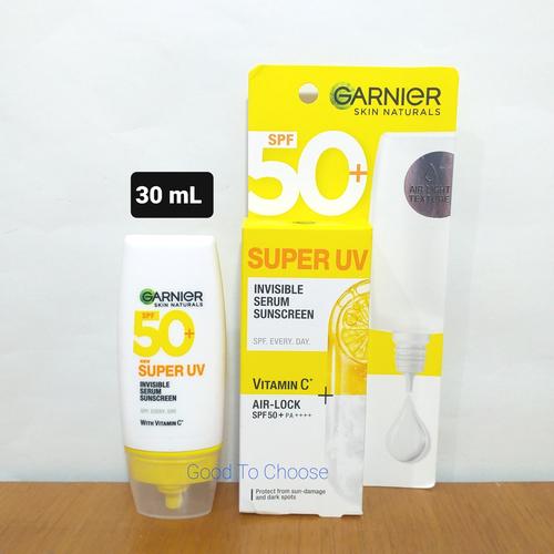 Jual Garnier Super UV Invisible Serum Sunscreen 30 mL SPF 50 + PA++++ Vitamin C 30mL - Kota ...