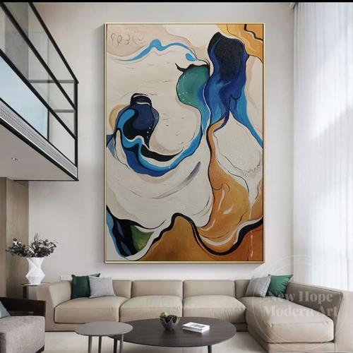 Jual lukisan dinding lukisan canvas abstrak besar plus frame - 80 x120 ...