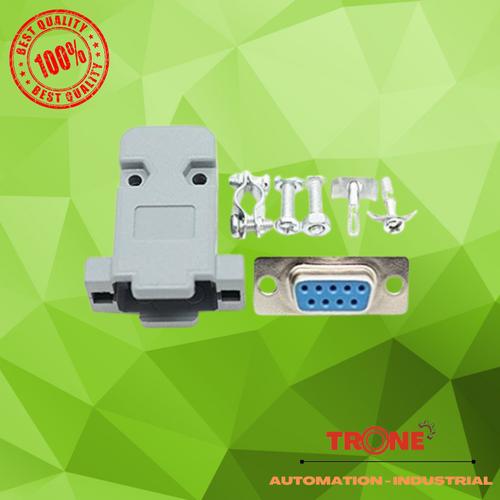 Jual Konektor RS232 DB9 Pin Blue Female + Cover Plastik - Abu-abu READY ...