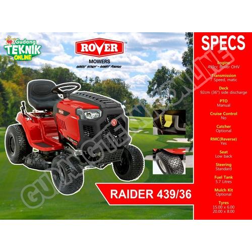 Jual RAIDER Mesin Potong Rumput MOBIL RAIDER 439 36" ROVER / Mesin ...