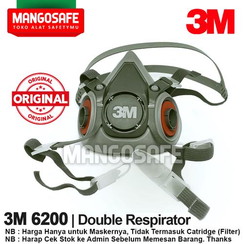 Jual 3M 6200 Half Face Mask Reusable Respirator Masker Lab Cat Gas ...