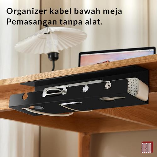 Jual Rak Penyimpanan Kabel Cable Management Tray Under Desk Organizer ...
