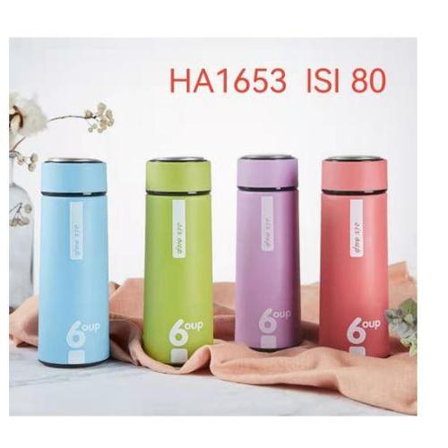 Jual Botol Minum Kaca Six Oup 450ml Beling botol minum cover plastik ...