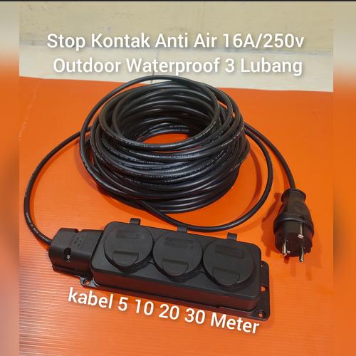 Jual Stop Kontak Outdoor Waterproof 1 2 3 4 Lubang kabel 1.5 Meter 3 5 ...