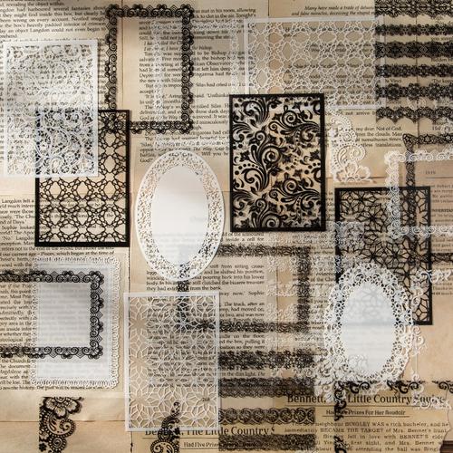 Promo 30 Lembar Sticker Bingkai Scrapbooking Gwiyeo LACE FANTASY SERIES ...