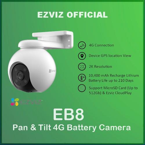 Promo Ezviz EB8 4G 2K Smart Home IP Camera Outdoor CCTV + Solar Panel ...