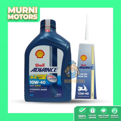 Promo Paket Oli Shell Advance AX7 0.8L Matic 10W/40 + Oli Gardan Shell ...