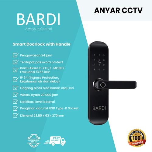 Jual Bardi Smart Home Door Lock Handle RFID-Fingerprint Waterproof IP54 ...