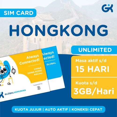 Jual Sim Card Hong Kong Unlimited | Travel Sim Hong Kong - 15 Hari, 1GB ...