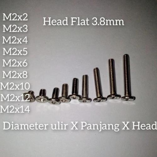 Jual BAUT BAUD SEKRUP SKRUP SCREW NOTEBOOK LAPTOP M2x18 2x18 HEAD 3.5mm ...