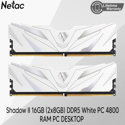 Jual Ram Netac Shadow RGB DDR5 16GB 4800Mhz (2x8) White Dual Kit ...