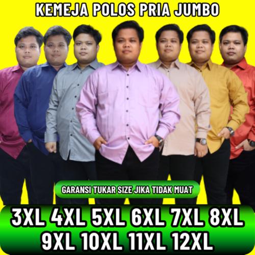 Jual Kemeja Hem Big Size Pria Jumbo Lengan Panjang polos 7xl 8xl 9xl 10xl - Lilac, 6XL LD 130CM ...