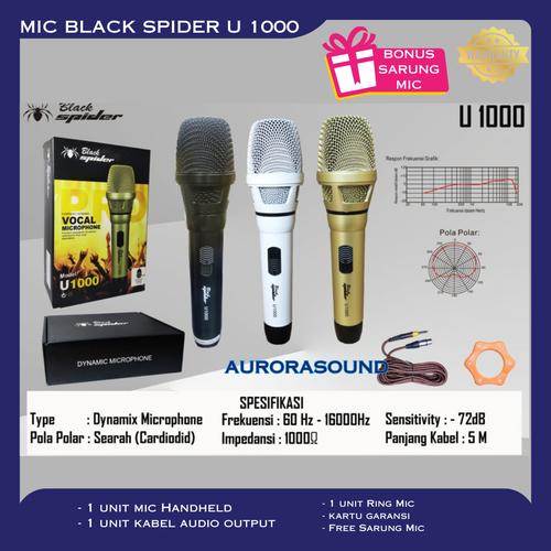Jual MIC BLACK SPIDER U 1000 PROFESSIONAL DYNAMIC MICROPHONE U1000 MIC ...