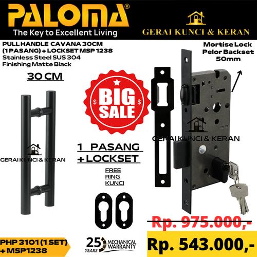 Jual Gagang Tarikan Pintu Pull Handle Paloma Kunci Set 30 cm PHP 3101 ...