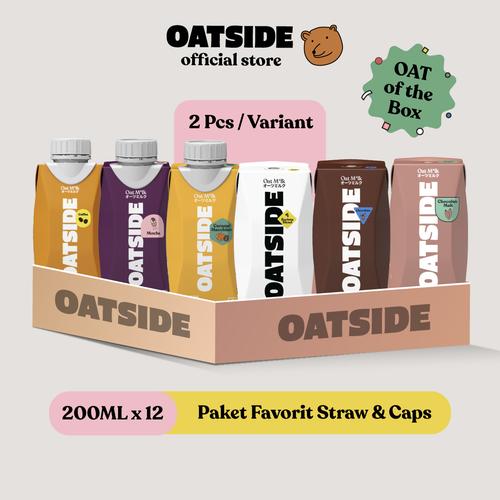Jual (Paket Favorit) OATSIDE Mini 200ml All Variants Straw & Caps (12 ...