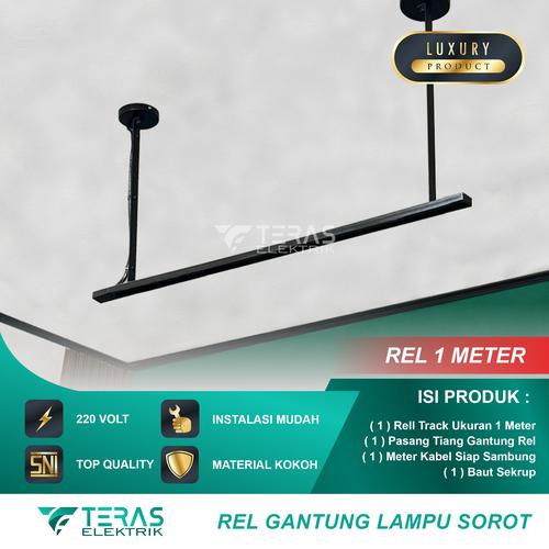 Jual Rel gantung lampu sorot spotlight rail track khusus lampu sorot ...