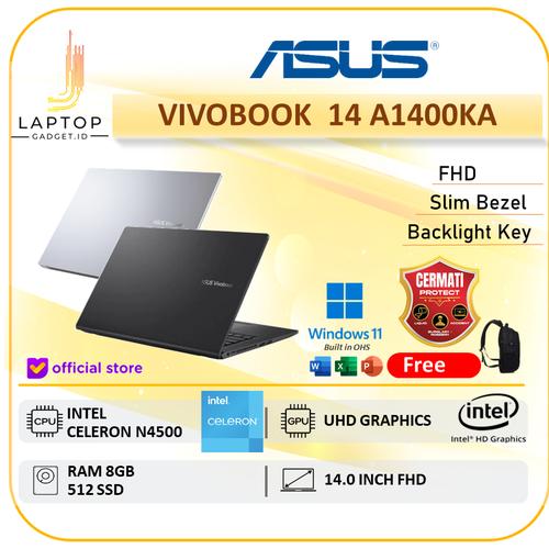 Promo Asus Vivobook 14 A1400KA N4500 8GB 512GB SSD Win11 + OHS 14.0Full ...