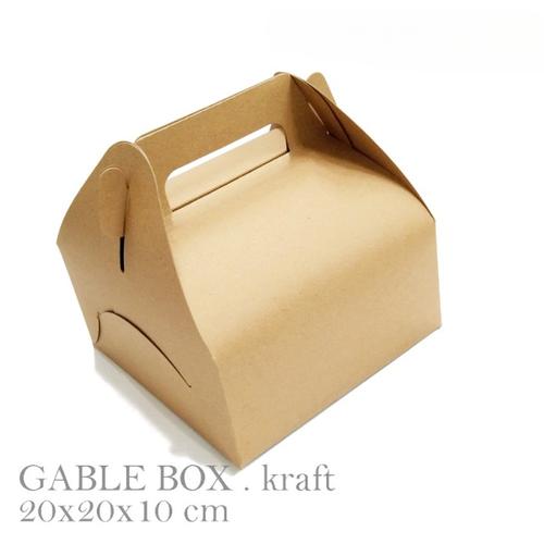 Jual Gable Box Packaging Kue Kering Ukuran 20x20x10cm Dus Kraft Kemasan ...