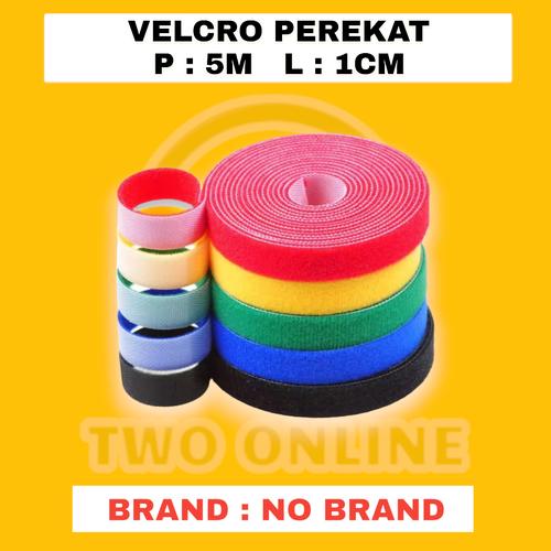 Jual VELCRO 5m perekat kabel warna P5m X L1cm fiber optic fo - Hitam ...