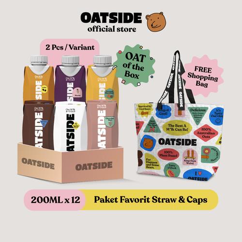 Promo (Paket Favorit) OATSIDE Mini 200ml All Variants Straw & Caps (12 ...