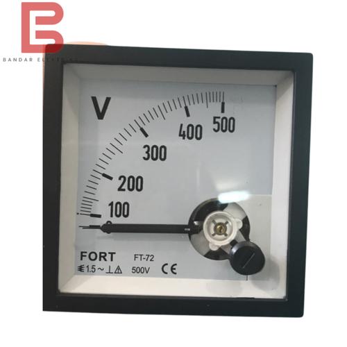 Jual VOLT METER ANALOG 72 x 72 FORT 300V DAN 500V VOLTMETER FT72 - 300V ...