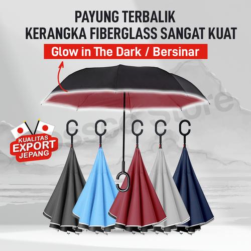 Promo Payung Terbalik Kazbrella Polos Payung Mobil Payung Besar Gagang ...
