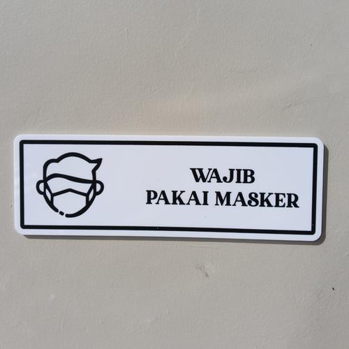 Jual SignBoard Wajib Pakai Masker | Sign Aturan Wajib Pakai Masker ...