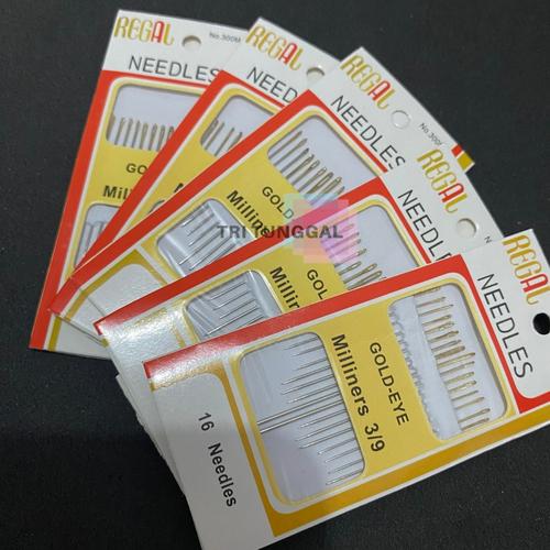 Jual Jarum Jahit Tangan Regal Gold Eye 16pcs Ukuran Besar Kecil - Kota ...